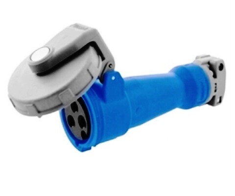 HBL320C6W Pin and sleeve connector 2P3W 20A 250V IP67 IEC blue Hubbell