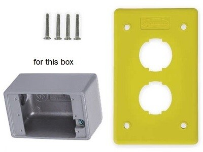HI124PY Faceplate 2 PTO HI-Impact thermoplastic IP55 yellow Hubbell