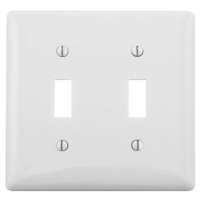 NP2W Faceplate 2 gang for Toggle Switch nylon white Hubbell
