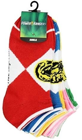 5 pairs of power Ranger Socks- ankle socks