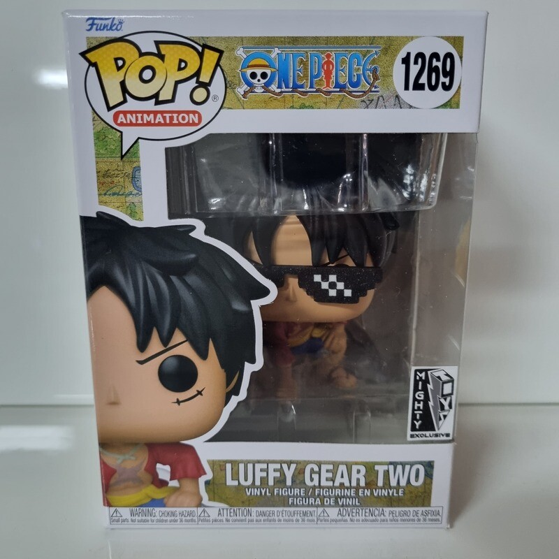 One Piece- Luffy Gear 2 with Thug Life Glasses Pop Vinyl Figure (Mighty ...