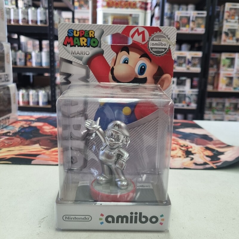 Nintendo Amiibo Super Mario- Silver Mario Figure (Australian Version)