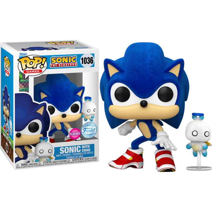 Sonic the Hedgehog - Sonic with Chao Flocked Pop! Vinyl Figure