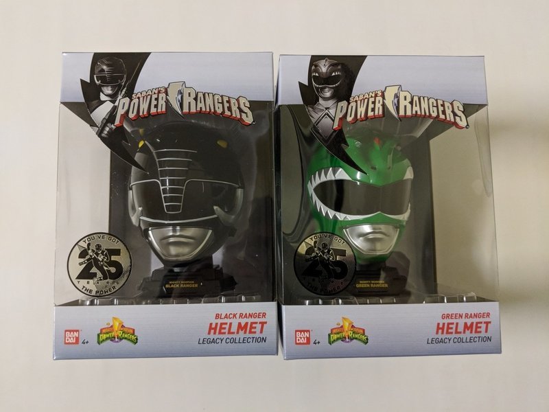 Mighty Morphin Power Rangers Legacy helmet set ( Green and Black Ranger)