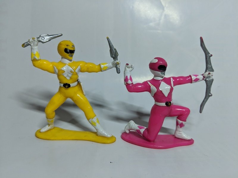 Mighty Morphin Power Rangers Yellow and Pink Ranger action figure