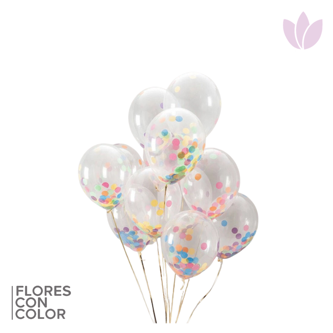 RACIMO 10 GLOBOS CONFETI