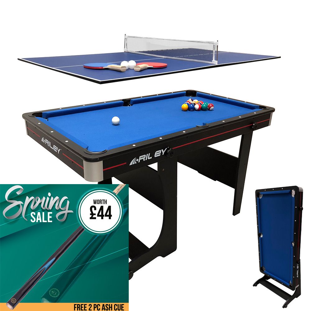 Riley Folding Pool Table 2 in 1 - 5ft - Vertical Folding - with Table ...