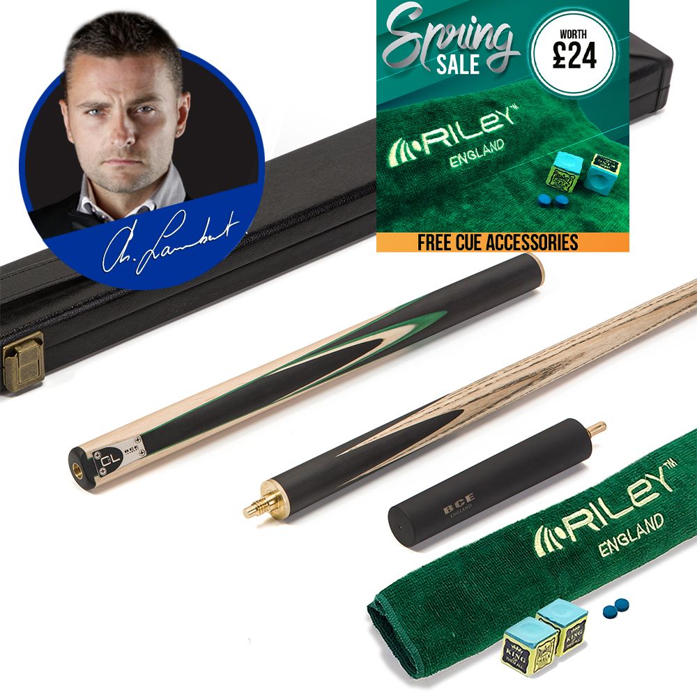 BCE C8L - 3 Piece English Pool Cue 3/4 Cut - Layered Ebonised Black ...