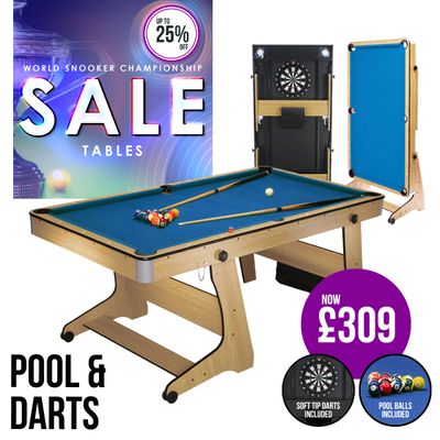 Riley Folding Snooker Table - 6ft - 3 in 1 - snooker, pool, darts ...