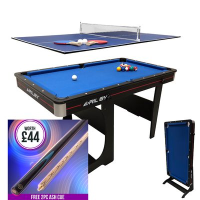 Riley Folding Snooker Table - 6ft - 3 in 1 - snooker, pool, darts ...