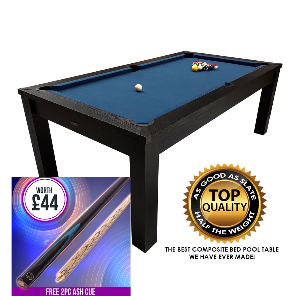 Riley 7ft Semi Pro American Pool Table - Black Ash with Blue Cloth ...