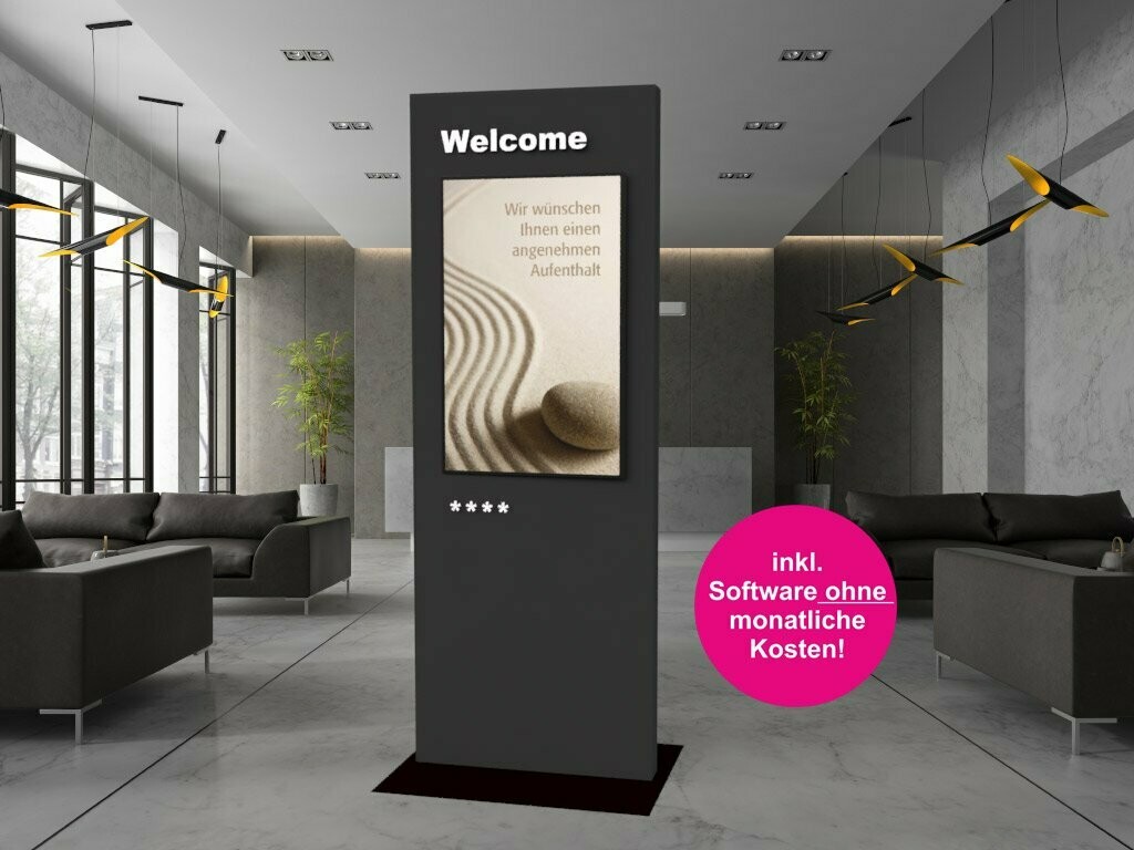 Werbestele Digital Signage (43"Display), Indoor, H=2150 mm