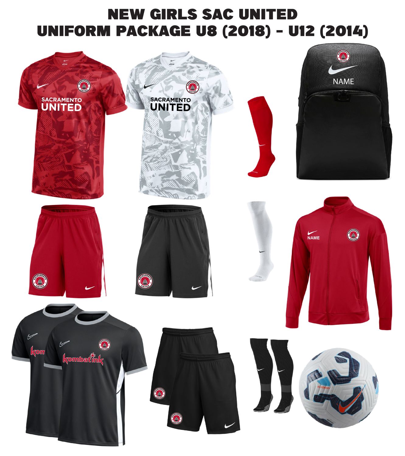 NEW SAC UNITED GIRLS Uniform Package – Store – Kombat Soccer