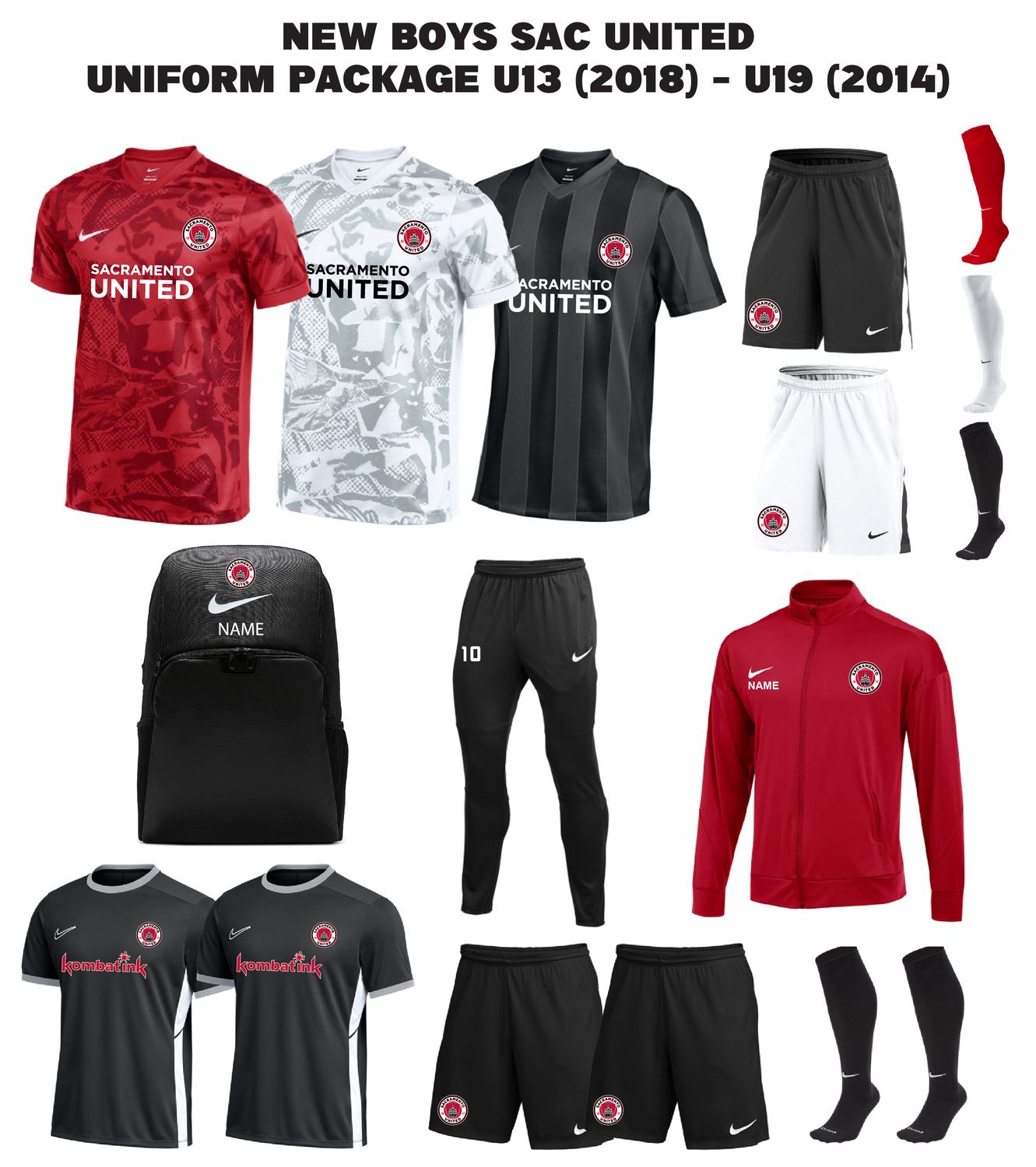 NEW SAC UNITED BOYS Uniform Package – Store – Kombat Soccer