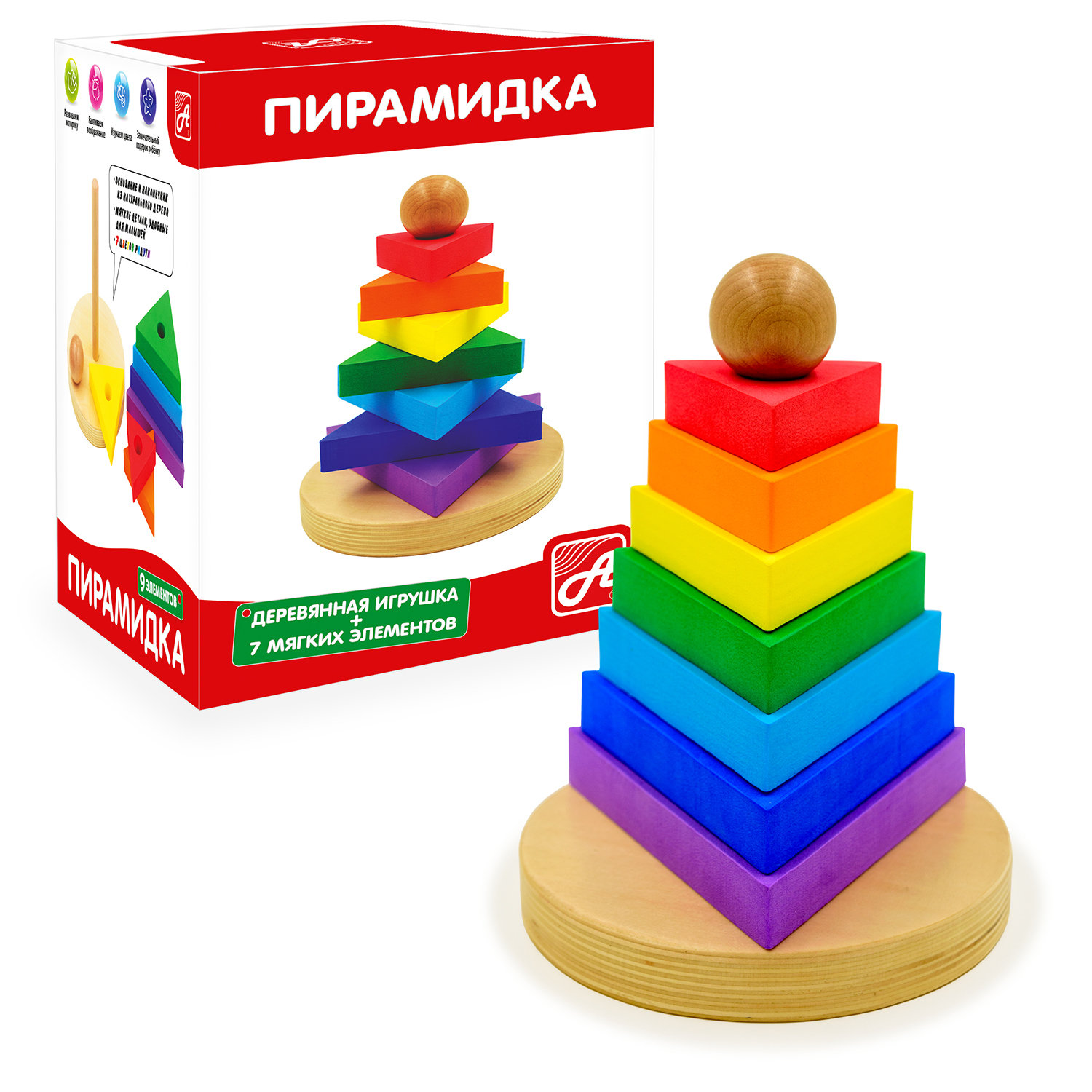 Пирамидка РАДУГА. ТРЕУГОЛЬНИКИ