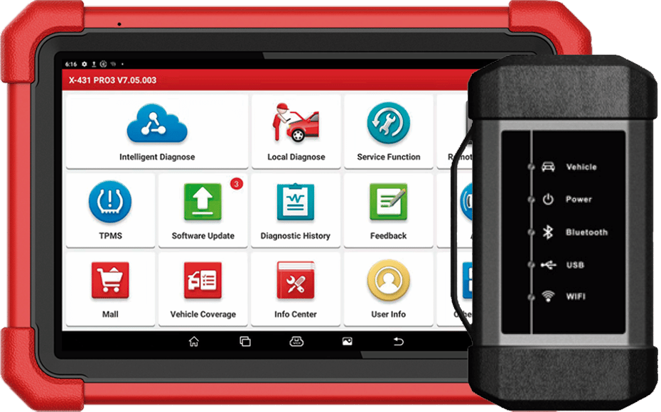 Launch Módulo HDIII + Tableta X431 Pro 3