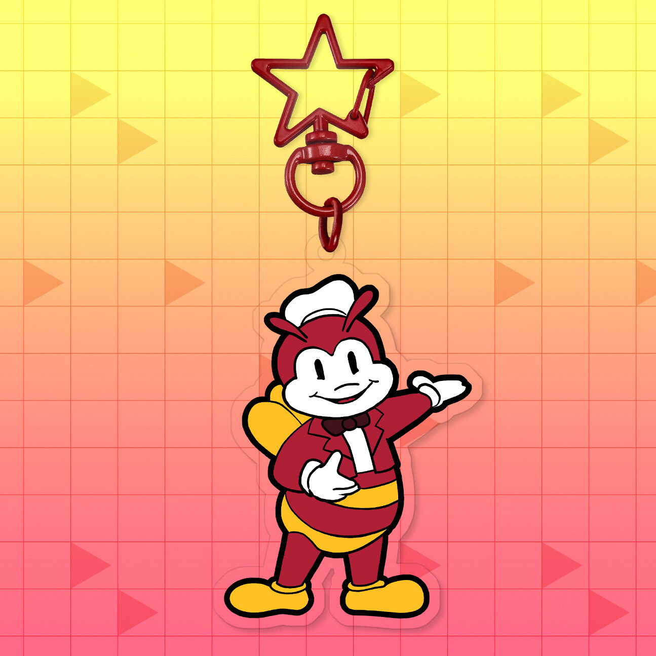 Standing Jollibee Keychain Charm – Filipino-Inspired – PeckNOrder