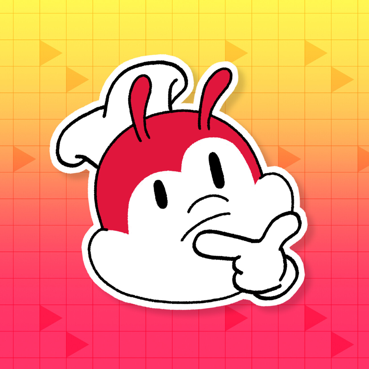 Thinking Jollibee Emoji Sticker – Filipino-Inspired – PeckNOrder