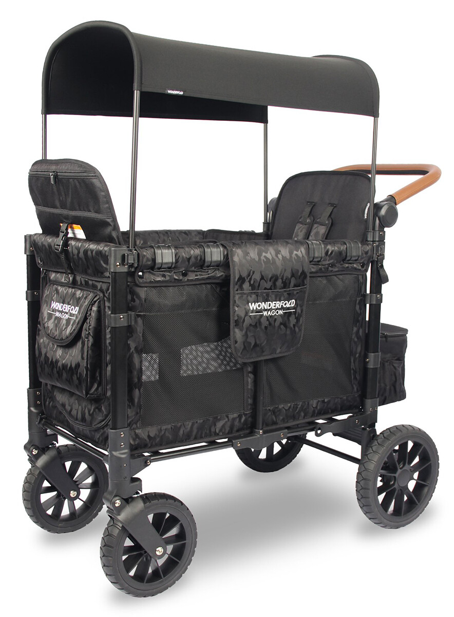 Wonderfold W2 Luxe Multifunctional Double Stroller Wagon - Elite Black ...