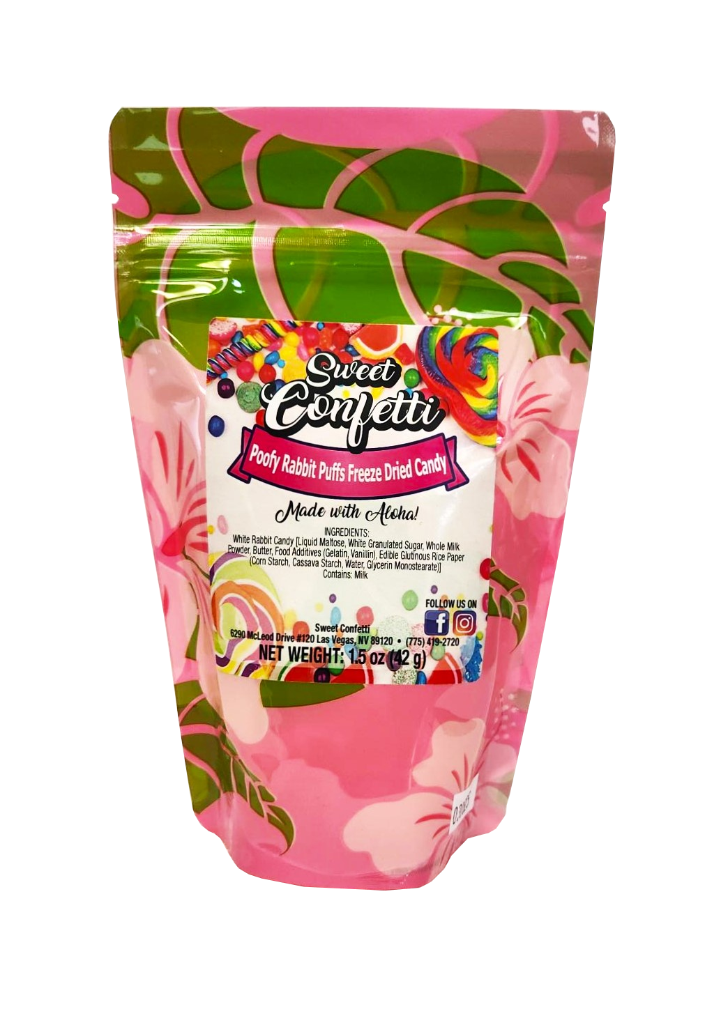 Sweet Confetti Freeze Dried Candy - Poofy Rabbit Puffs 1.5oz