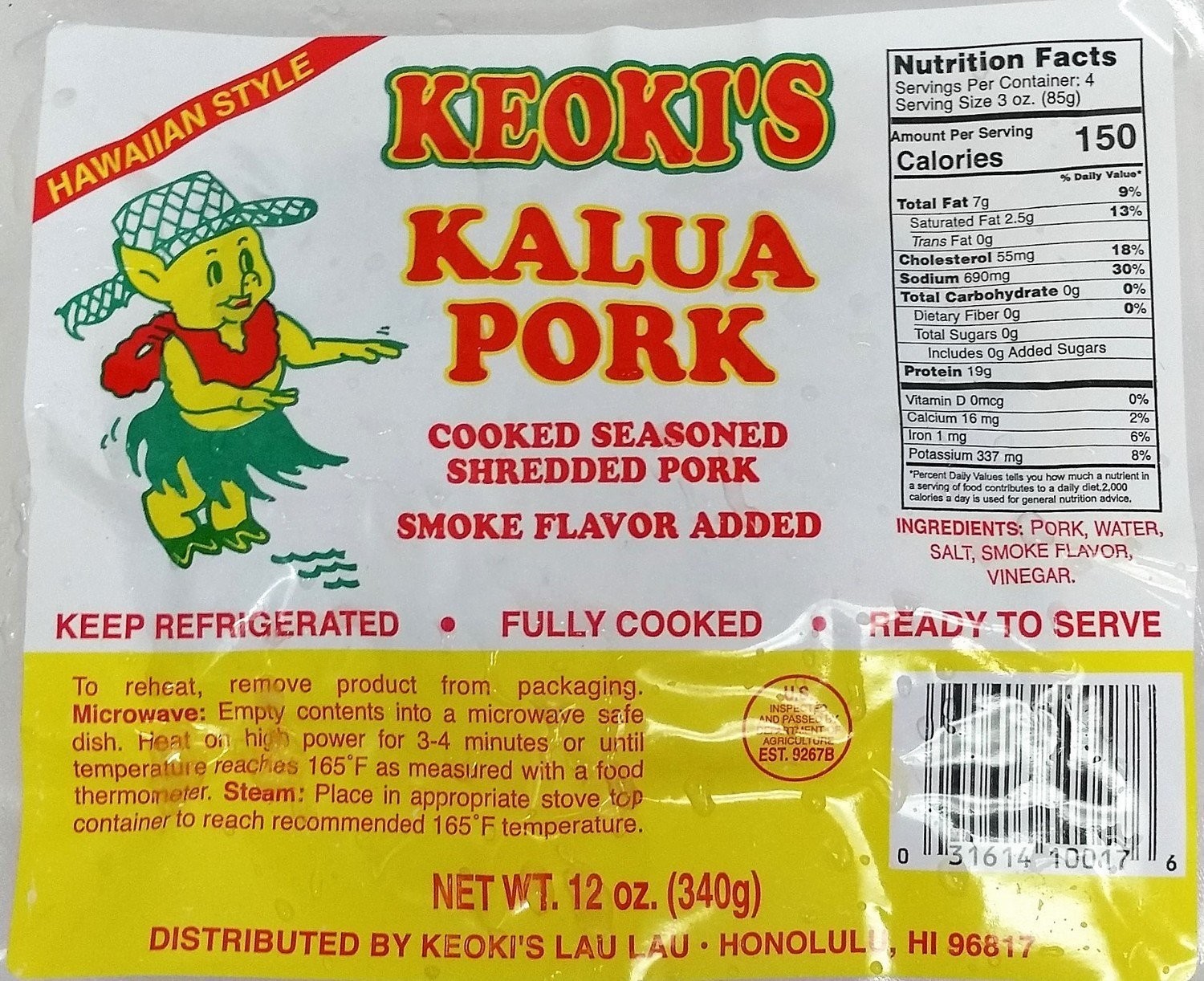 Keoki's Kalua Pork 12 oz