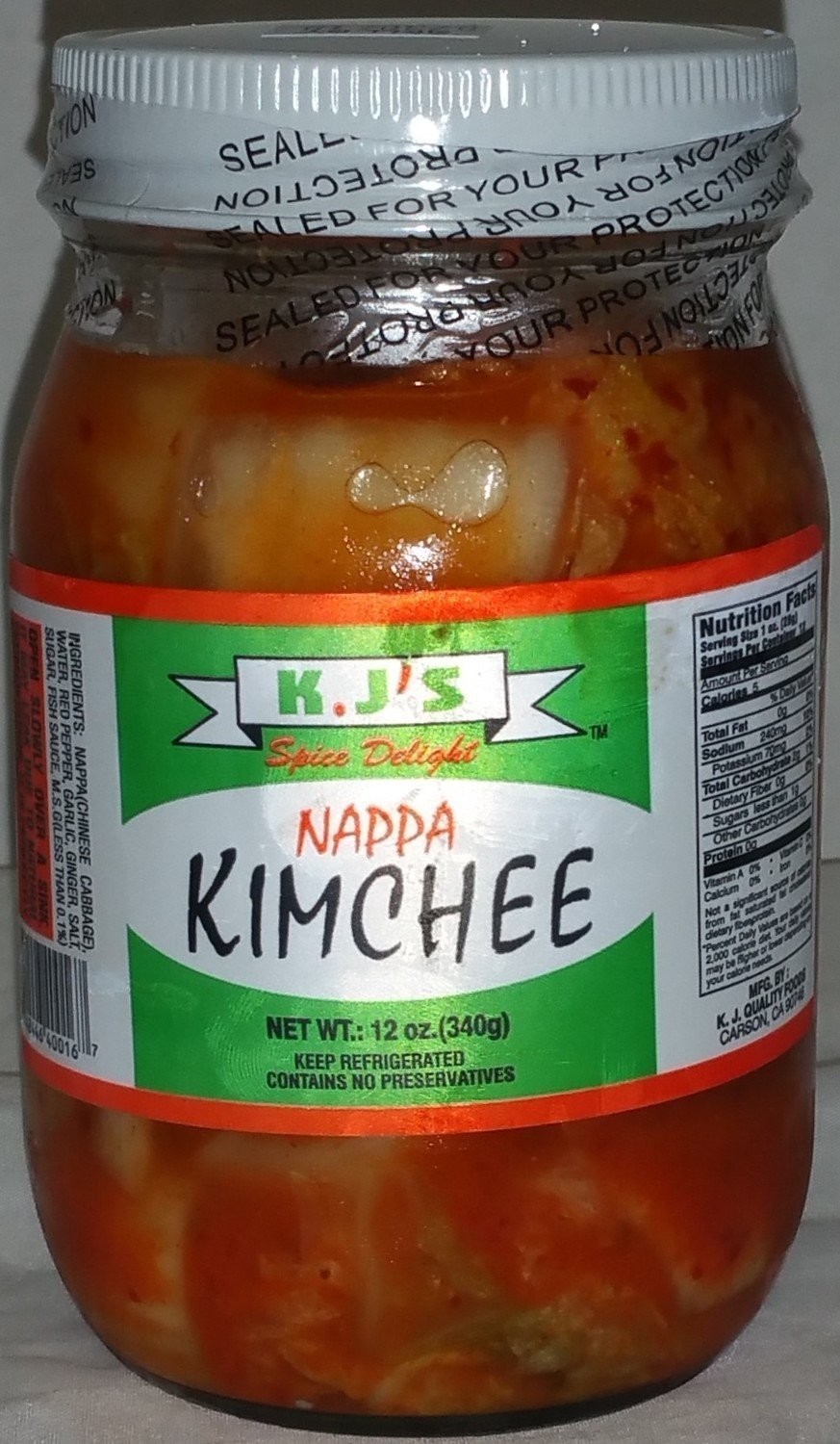 KJ's KIM CHEE 12oz