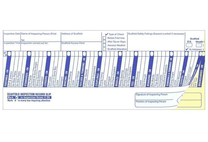 Scaffold Inspection Duplicate book