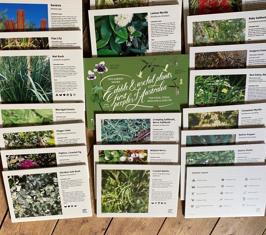 Bush food plant ID signs, Pack of 10 + 2 bonus signs