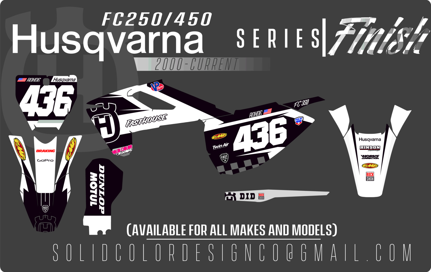2018 Husqvarna FC450/350/250 "Finish" Series Graphics kit