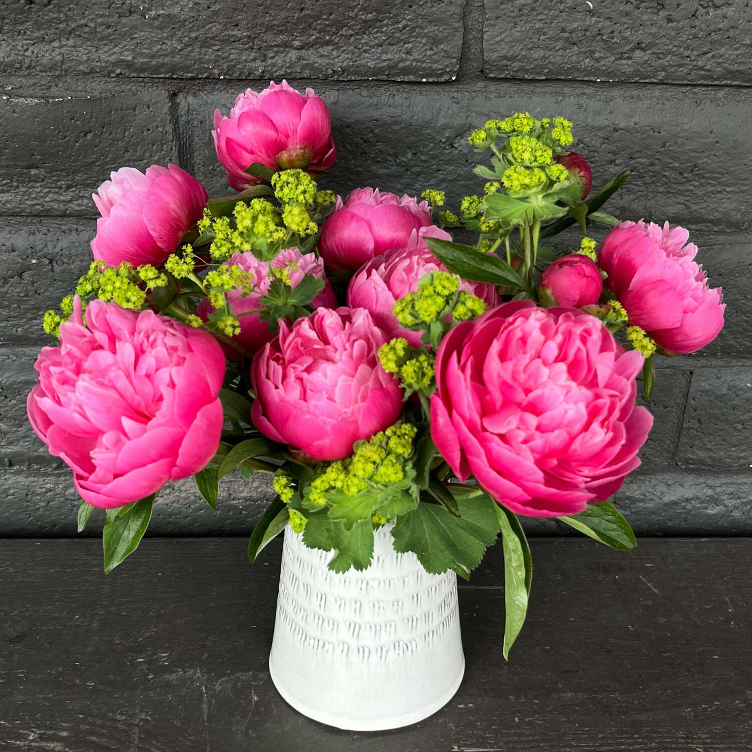 PEONIES IN CERAMIC VASE