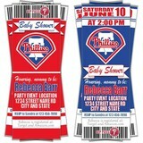 Philadelphia Phillies Baby Shower Baseball Ticket Invitation invite