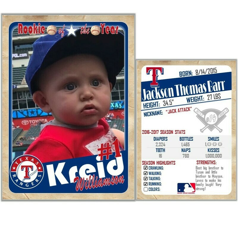 Texas Rangers Vintage Trading Cards Photo Custom