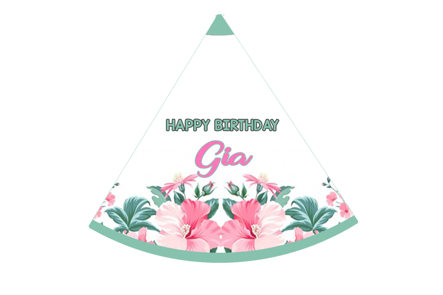 Personalized Floral Party Caps / Hats (10Pcs)