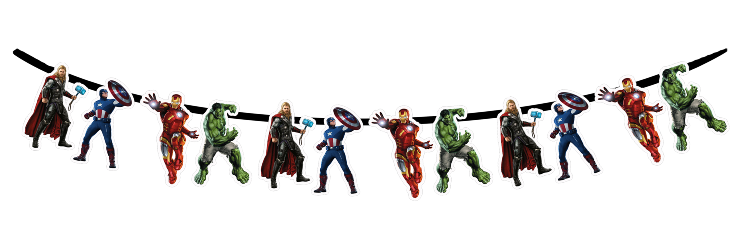 Avengers Characters Birthday Bunting Banner