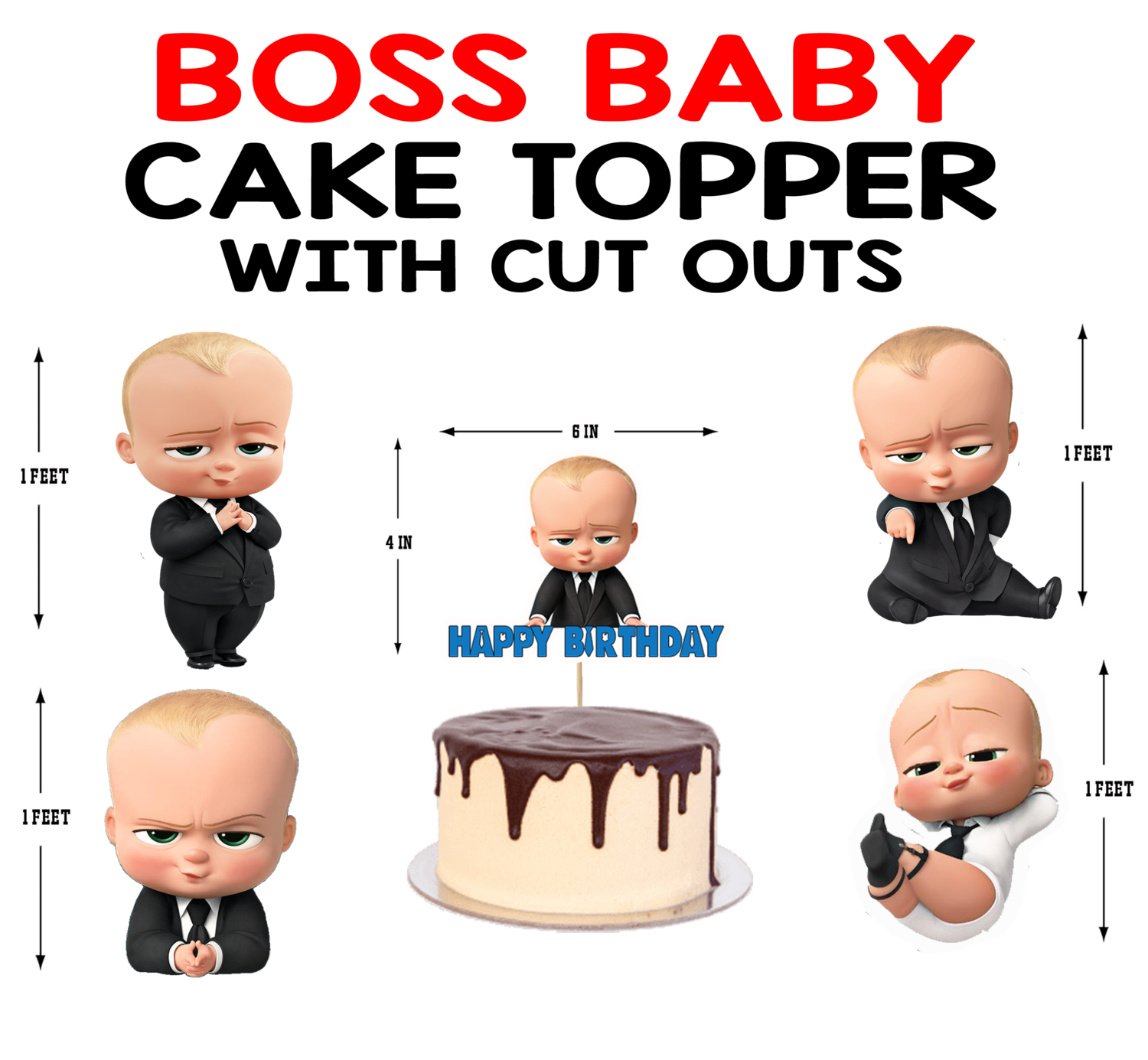 Boss Baby Birthday Party Cake Topper Combo