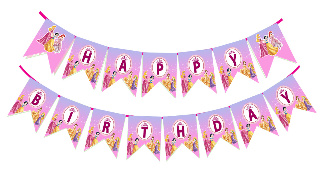 Disney Princess Birthday Bunting Banner