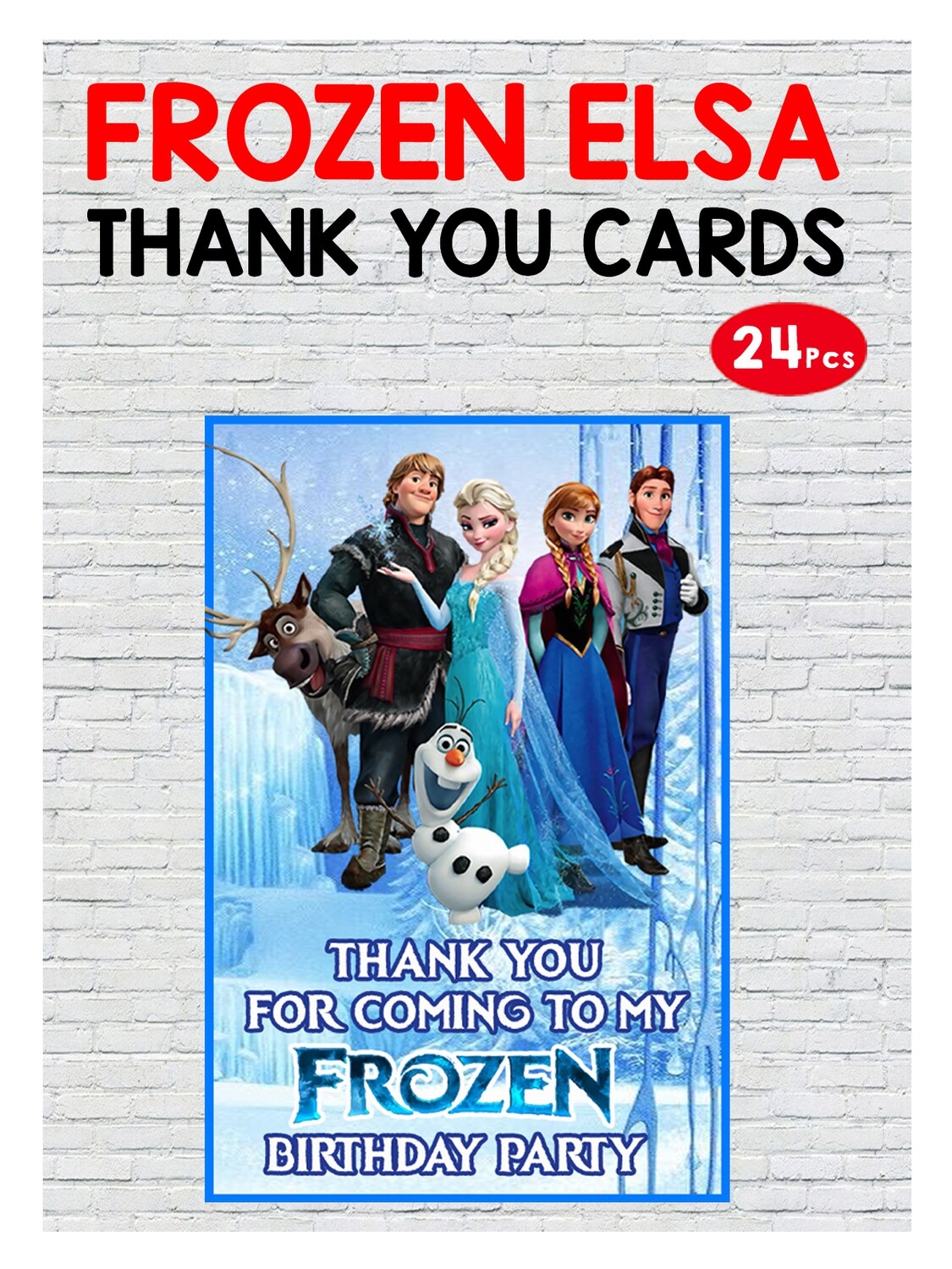 Birthday Frozen Elsa Thank you Tags (24 Pcs)