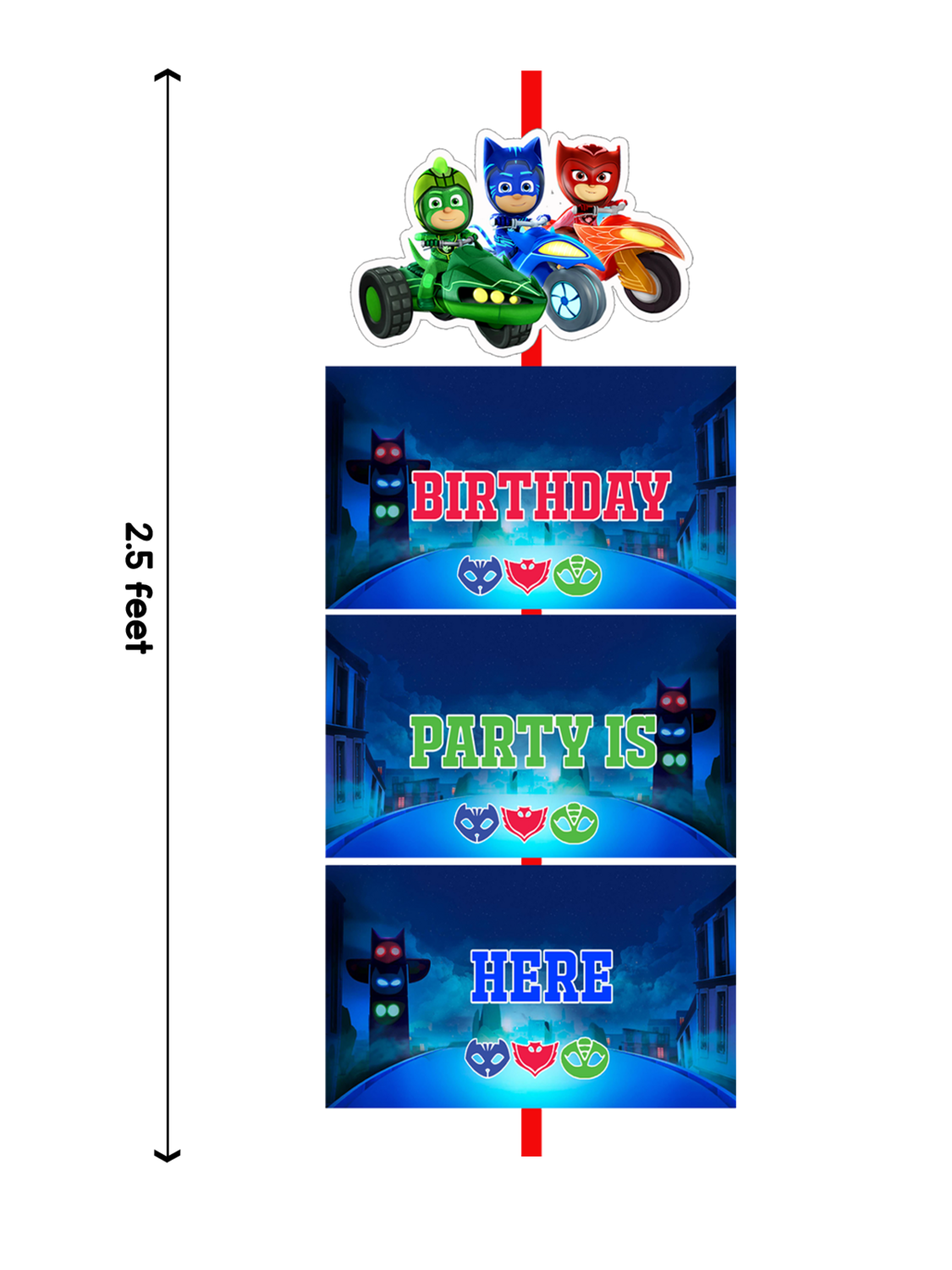 PJ Masks Birthday Door / Welcome Banner (3ft)