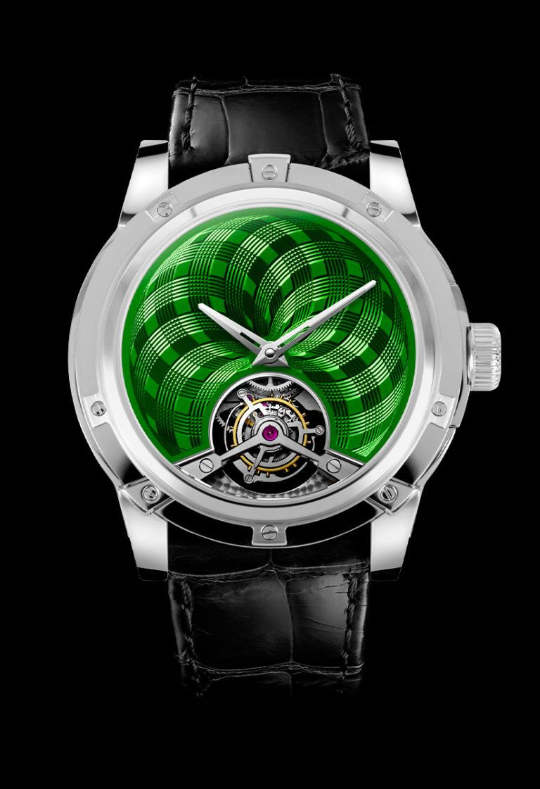 Tourbillion Illusion Dial Emerald Green Magic 8 18K White Gold Unique ...