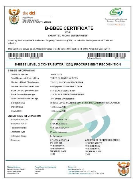 B-BBEE Certificate
