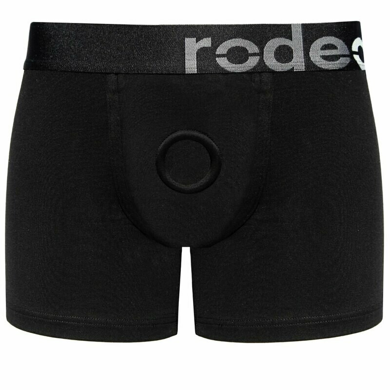 Black Boxer Underwear Harness Strap-On | RodeoH