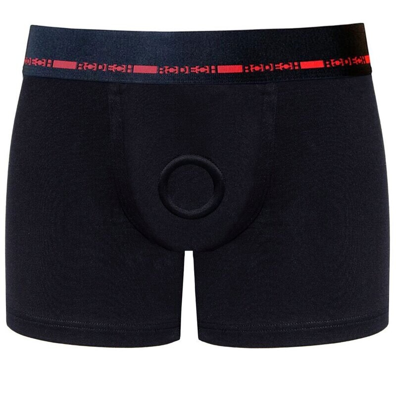 Black Boxer Underwear Harness Strap-On | RodeoH