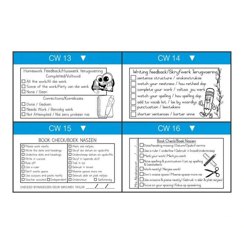 Checklist Teacher Stamp – 75mm x 40mm Duo Handle | Custom Feedback Stamp SA