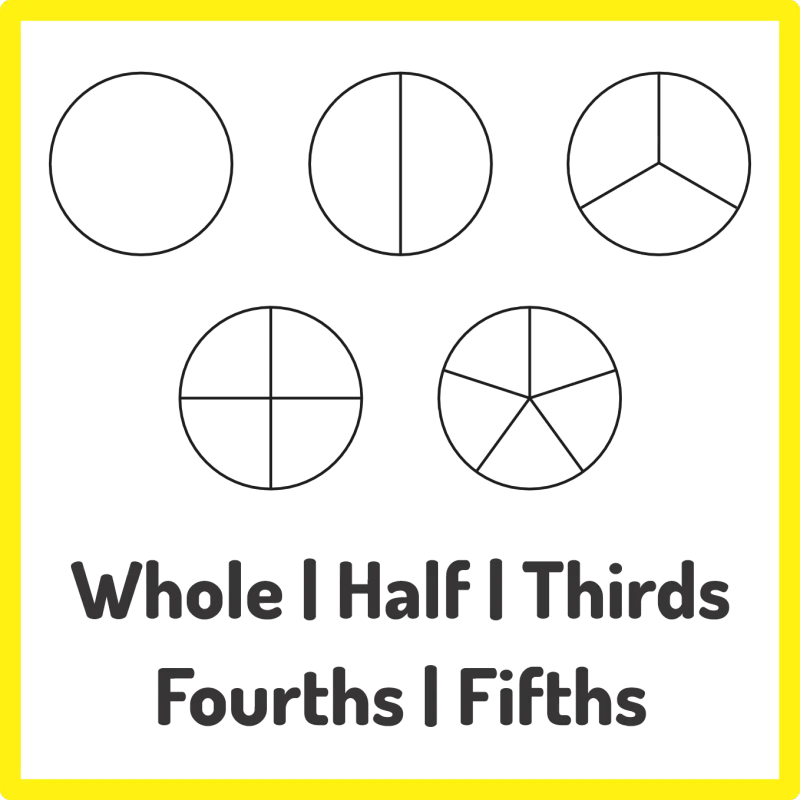 Wooden Block Fraction Stamps – Whole to Fifths