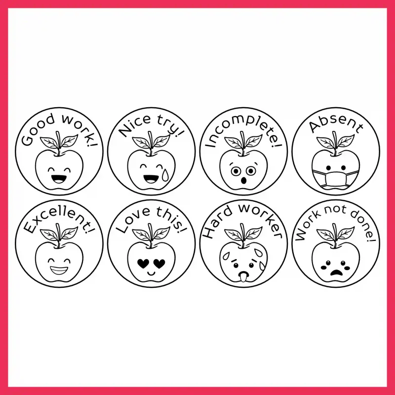 Apple Teacher Stamp Set – Hand Rubber Stamps SA