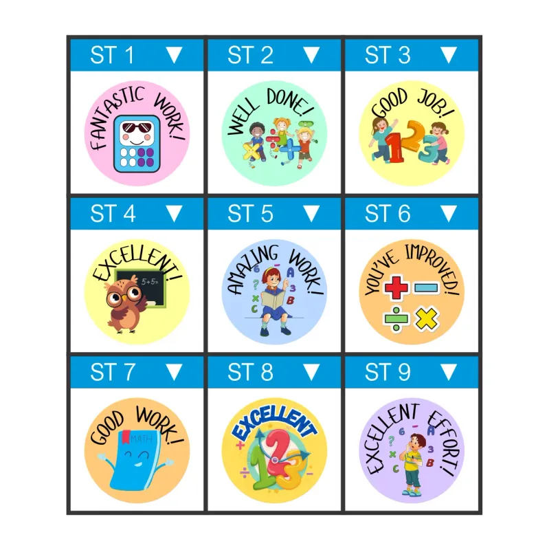 Maths Reward Stickers – One Design Per Sheet – 12 Vinyl Stickers for ...