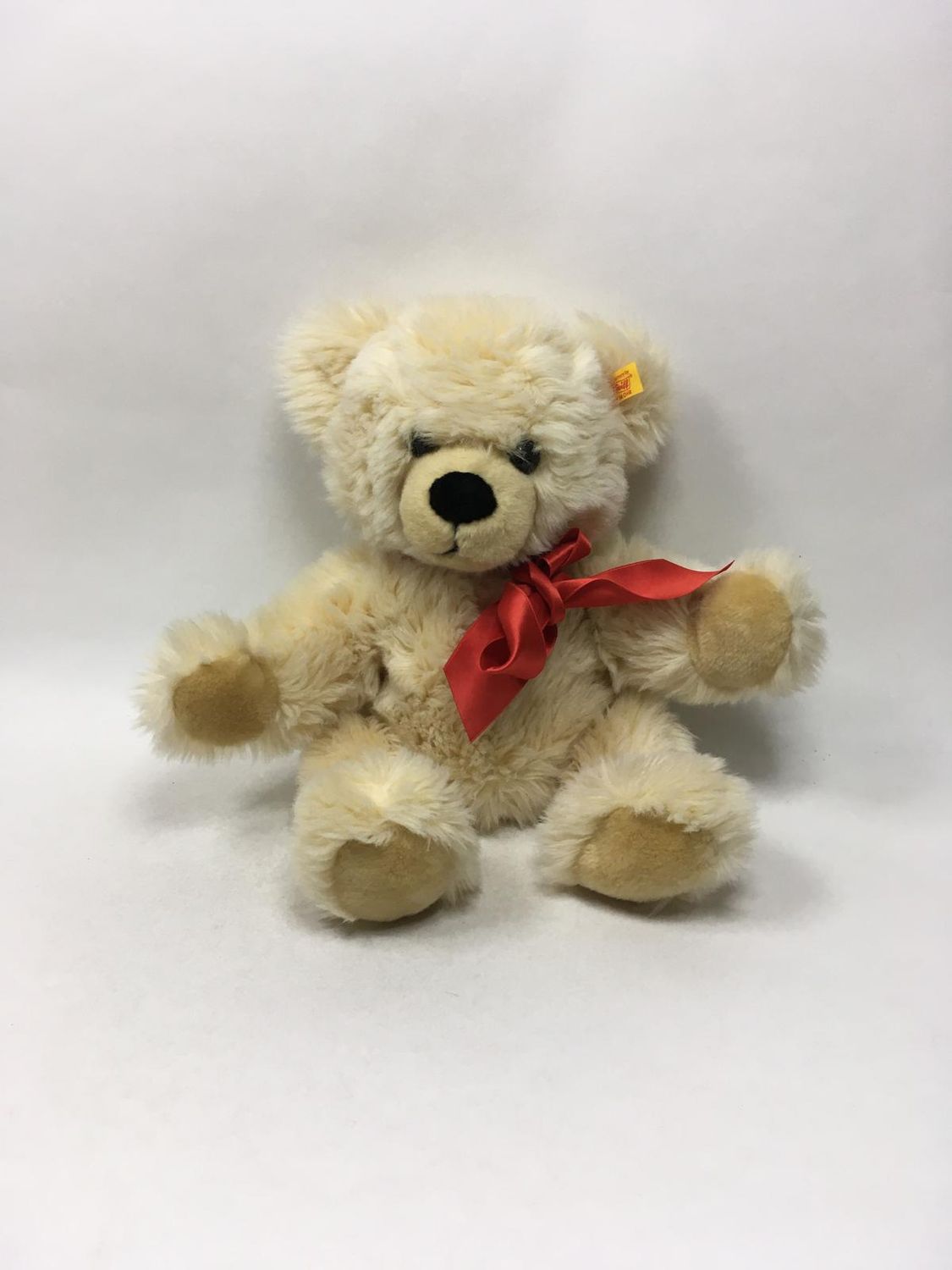 Steiff Teddy Bobby 014031 mit Knopf und Fahne stehend 40 cm Neuwertig ...