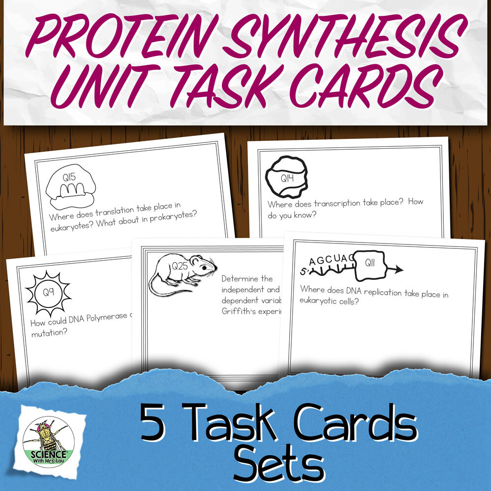 Unit 7: Protein Synthesis Task Cards | Store - Science and Math with ...