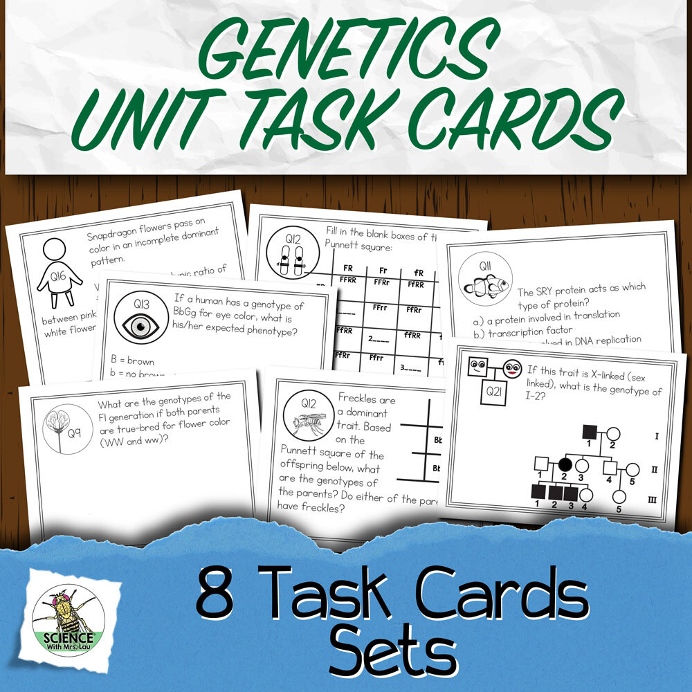 Unit 8: Genetics Task Cards | Store - Science and Math with Mrs. Lau