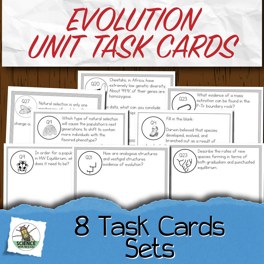Unit 9: Evolution Task Cards | Store - Science and Math with Mrs. Lau